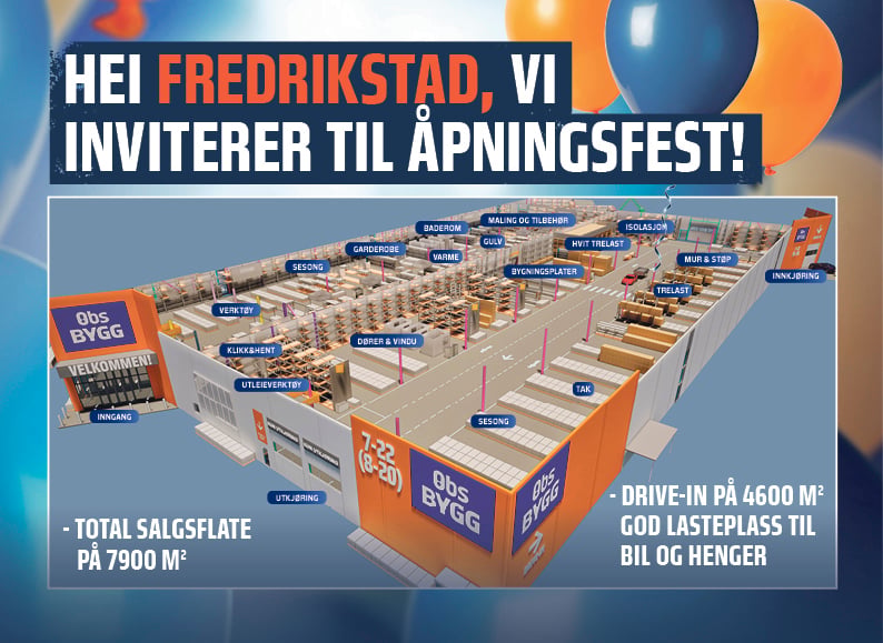 Obs BYGG åpner i Fredrikstad | Obsbygg.no