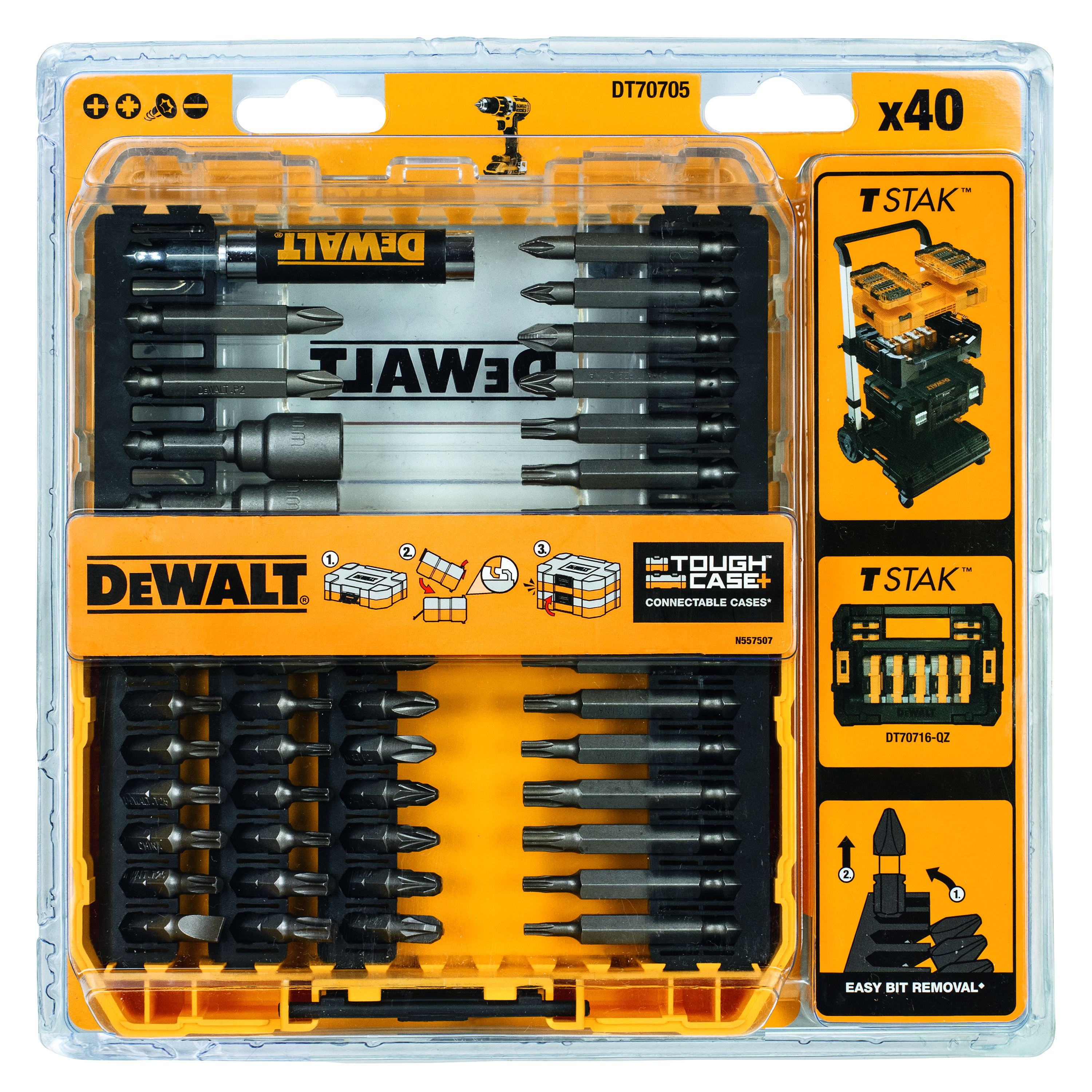 DeWALT DT70705 bitsett 40 deler | Obsbygg.no