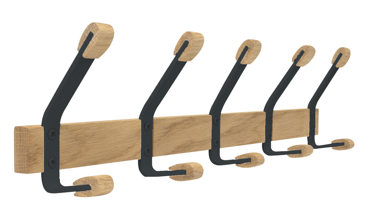 Home-it bøk/sort 5 knaggrekke | Obsbygg.no